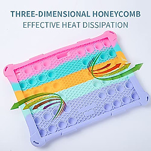 IPad 5th Generation Kids Case, UFAINEI IPad 6th Generation Kids Case, Kids Case for iPad 9.7 inch with Kickstand, Shoulder Strap and Pencil Holder, Bubble Popit Case for iPad Pro 9.7 inch-Rainbow Pink