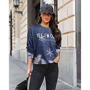 DUTUT Yes I'm Cold Me 24:7 Sweatshirt Women Im Always Cold Graphic Long Sleeve 2024 Winter Lightweight Christmas Pullover Top