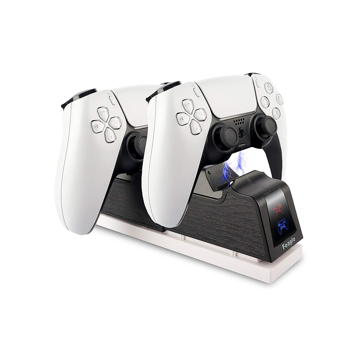 2H Fast Charging PS5 Controller Charger, Feaglo Spring Charging Station for Playstation 5 Dualsense Controllers, Charger Dock with LED Indicator
