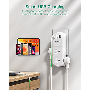 Wall Outlet Extender, Surge Protector with USB Smart Charging