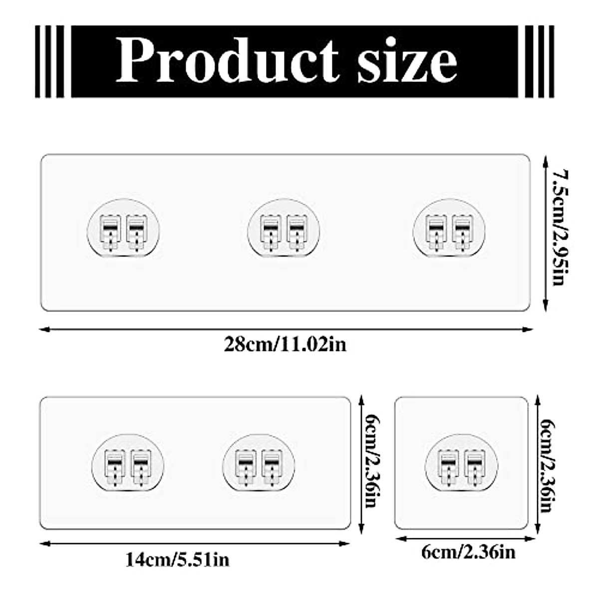 8 Pack Shower Caddy Adhesive Replacement, Adhesive Shower Hooks Strong Adhesive Wall Hooks Waterproof Adhesive Hooks for Shower Caddy, No Drilling