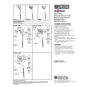 Delta Faucet 4-Spray In2ition 2-in-1 Dual Shower Head with HandHeld Spray, H2Okinetic Black Shower Head with Hose, Showerheads, Handheld Shower Heads, Magnetic Docking, Matte Black 58472-BL