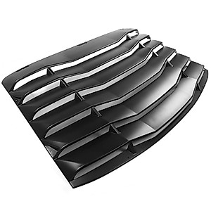IKON MOTORSPORTS, Window Louver Compatible with 1999-2004 Ford Mustang, IKON Style ABS Rear Sun Shade Windshield Cover Black