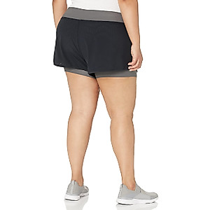 Spalding Women's Active Mesh Overlay Running Short, Regular and Plus Size, Navy, XL