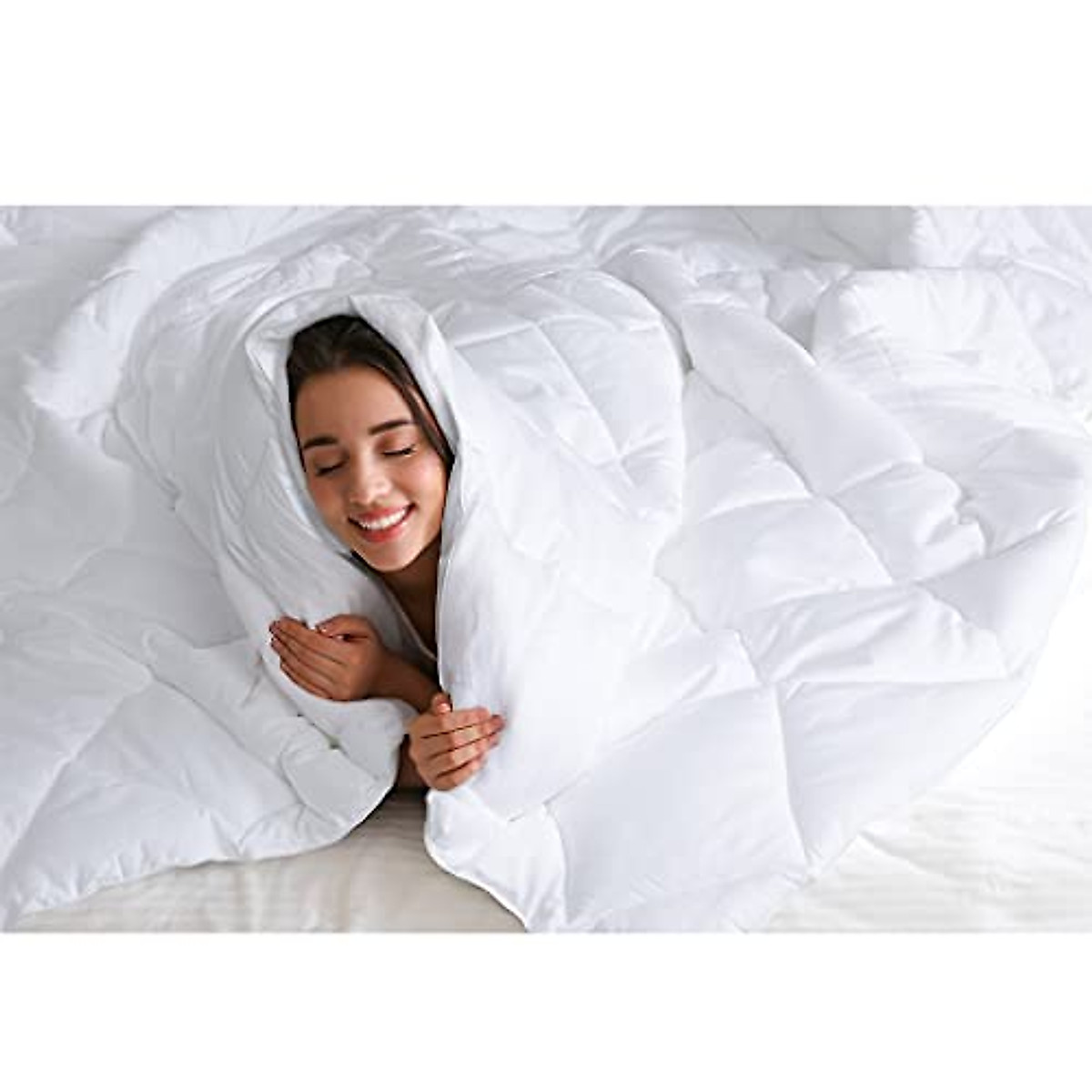 Sleep Philosophy Thinsulate Fibers 3M Scotchgard Moisture Wicking Down Alternative Comforter with 300TC Cotton Sateen Cover, King, White