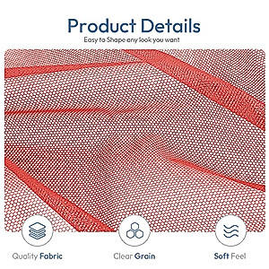 6" Wide x 100 Yards (300ft) Tulle Fabric Rolls, Red Tulle Ribbon Spool Fabric for DIY Crafts, Tutu, Party & Wedding Decoration Christmas Gift Wrapping Sewing and More (Red)