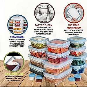 Shazo 24PCS Food Storage Containers with Airtight Lids Plastic Leak Proof BPA Free Containers Bento Box for Kitchen Organization Meal Prep Lunch Containers Lunch Box Airtight Food Container bowls & lids