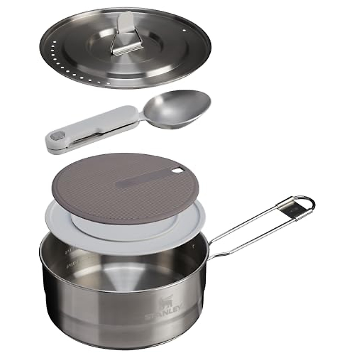 Stanley Wildfare Pro 5-Piece Saucepan Cookset | 2 qt Saucepan with Fold & Lock Handle | Camping Essentials for Your Camp Kitchen