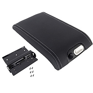 KARPAL Center Console Arm Rest Lid Cover Compatible With 2009-2014 Ford F-150 Black