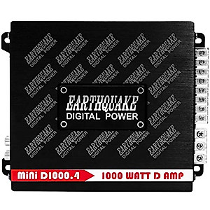 Earthquake Sound MiNi D1000.4 (Gen 2) Stereo Class D 4-Channel Car Amplifier, 1000 Watts