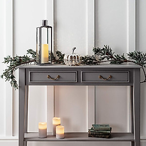 Lights4fun, Inc. Set of 3 Gray Wax Battery Operated Flameless LED Pillar Candles with Remote Control