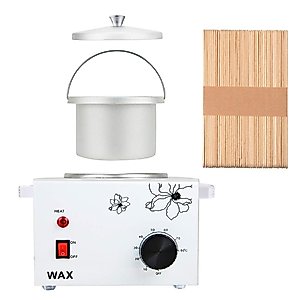 iMeshbean® Adjustable Wax Warmer Parrafin Heater Hair Removal Kit, Easy to Use and Fast to Warm Up (Single Pot Wax Heater)