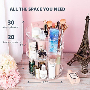 360 Rotating Makeup Organizers, Acrylic Makeup Organizers Bathroom Lazy Susan Organizer 360 Organizer Makeup Spinning Cosmetics Organizer Perfume Organizer for Cosmetics, Brushes, Creams - Clear