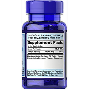 Puritan's Pride Ultra Mega Biotin 10000 Mcg 50 Count