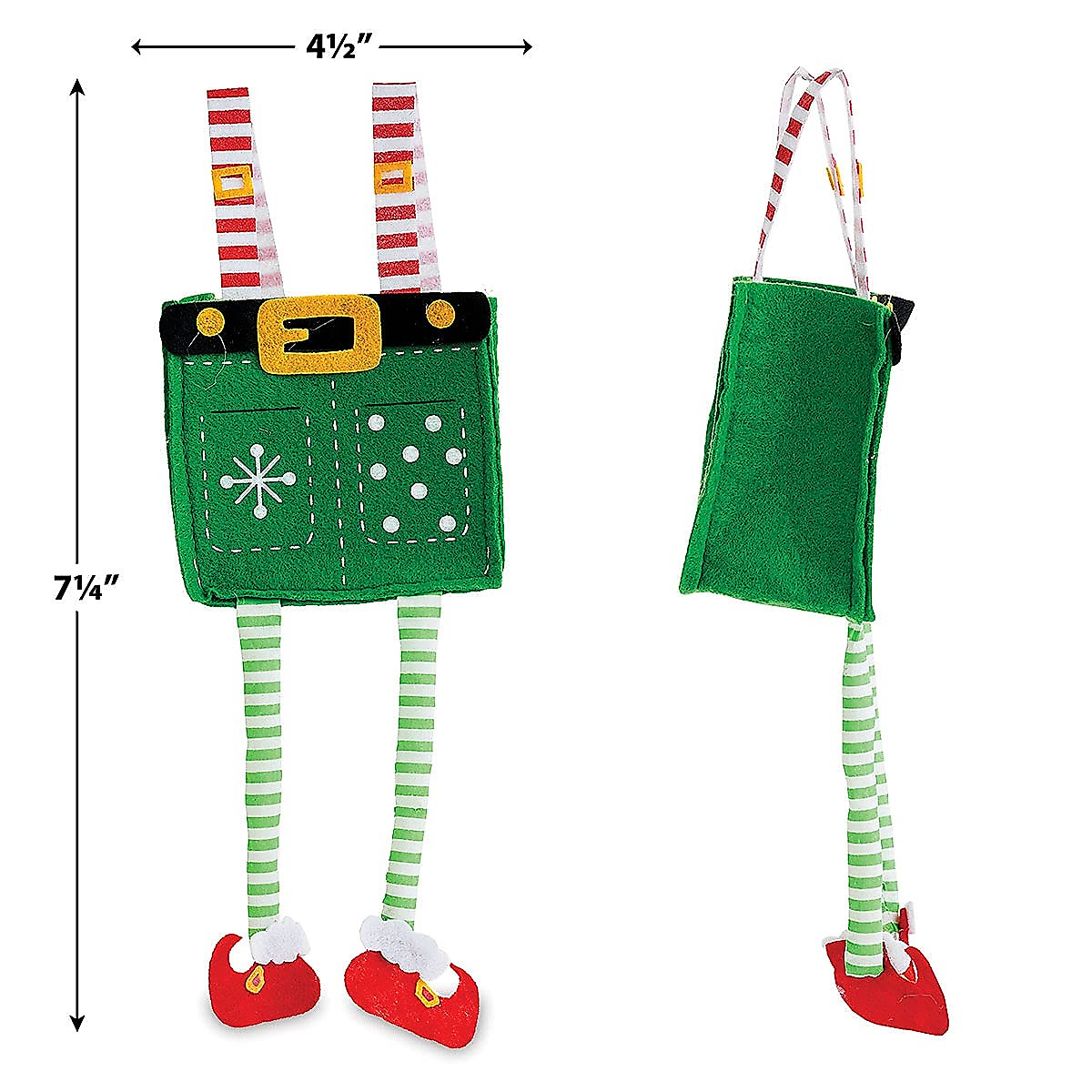 Elf Pants Christmas Treat Bags, Set of 6 Gift Bags for Children Holiday Parties Teachers Decorations