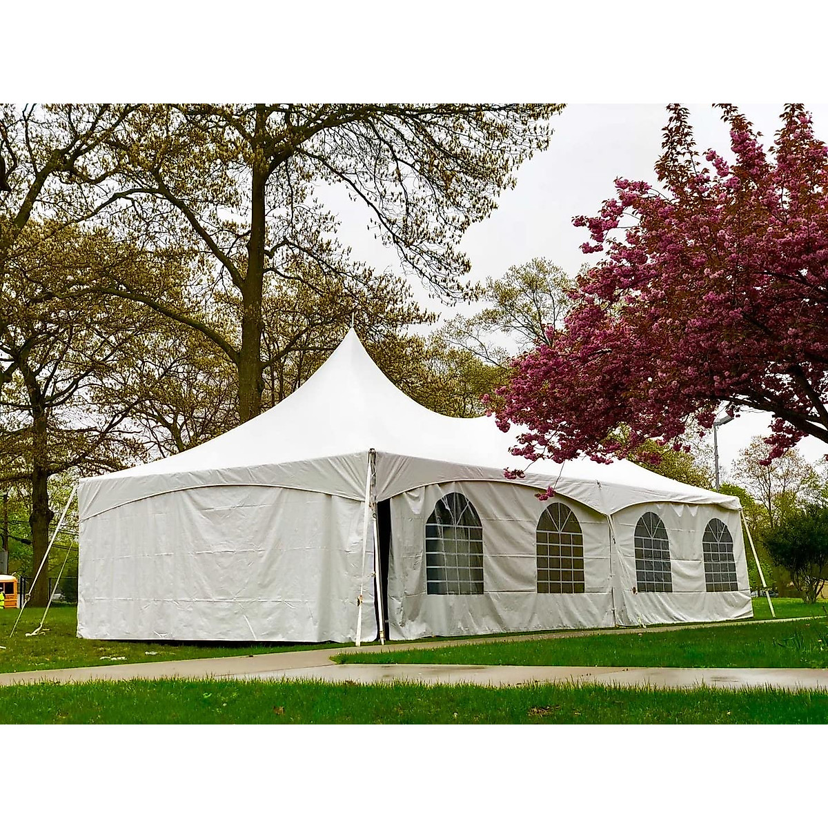 TentandTable 20' x 30' High Peak Frame Deluxe Canopy Tent w/Sidewalls, Outdoor Waterproof Complete Setup for Parties, Graduations, Weddings, Events, 2.5 Inch Durable Aluminum Frame, White Tent