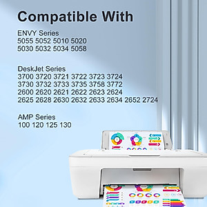 TEINO Remanufactured Ink Cartridge Replacement for HP 65 65XL 65 XL for HP Envy 5055 5052 5012 5010 5020 5030 5058 DeskJet 2622 2652 3722 3755 2635 3720 3752 2655 2624 2636 3730 3721 (Black, 2 Pack)