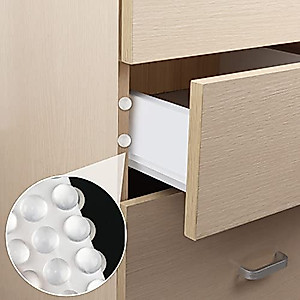COUMENO Door Bumpers 100 Pcs Clear Adhesive Pads,Cabinet Bumpers,Cabinet Stoppers, Self Adhesive Cabinet Door Drawer Crash Pads for Soundproof Cabinet Furniture Bumpers, Drawer Bumpers