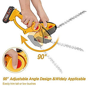 OMMO Hedge Trimmer Cordless 21V, 2-in 1 Handheld Shrub Trimmer, Electric Bush Trimmer for Garden &Lawn Pruning, Rechargeable Lithium Battery