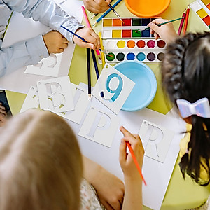 36 Pcs Letter Stencils 3 Inches Alphabet Letter Templates Reusable Letter and Number Stencils Art Craft Stencils for Painting Letters Numbers on Wall Glass Wood Chalkboard Door Fence Floor Fabric DIY