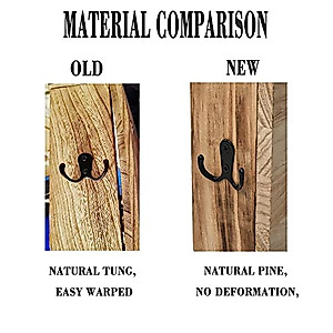 PINKBlUE Personalized Customization Wall Mounted Tactical Duty Gear Rack with Police Flag – Police Storage Shelf & Law Enforcement Organizer-Police Gift Decor (Wood Color)