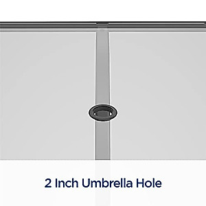 CoscoProducts COSCO 88646GLGE Paloma Patio Tempered Glass Top Dining Table, Gray