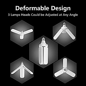 LED Garage Light,400 Watt Equivalent 6000K,Cool Daylight White LED Area Light,E26/E27 Medium Base,for Outdoor Factory Warehouse Barn Backyard and More,Super Bright