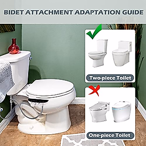 VicnKioH Bidet Attachment for Toilet Self Cleaning, Non-Electric Dual Nozzle Bidet Toilet Attachment with Feminine Wash, Fresh Water Jet Spray for Toilet Seat Attachment, Easy Installation