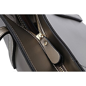 Covelin Women's Handbag Genuine Leather Tote Shoulder Bags Soft Hot Silver grey