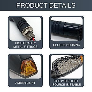 ZBGUN 4 PCS Motorcycle Modification Turn Signal Light with 14 LED Bulbs, 3.6In x 1.1In 12V Waterproof ABS Indicator Flowing Lamp, Universal Vehicle Running Light for SUV Truck (Yellow & Transparent)