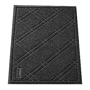 Lifewit Door Mat, 24"×35", Traps Dirt Front Doormats, Non Slip Low-Profile, Durable & Washable Indoor Door Rugs for Entryway, Entrance, Garages, Decks, Patios, Black