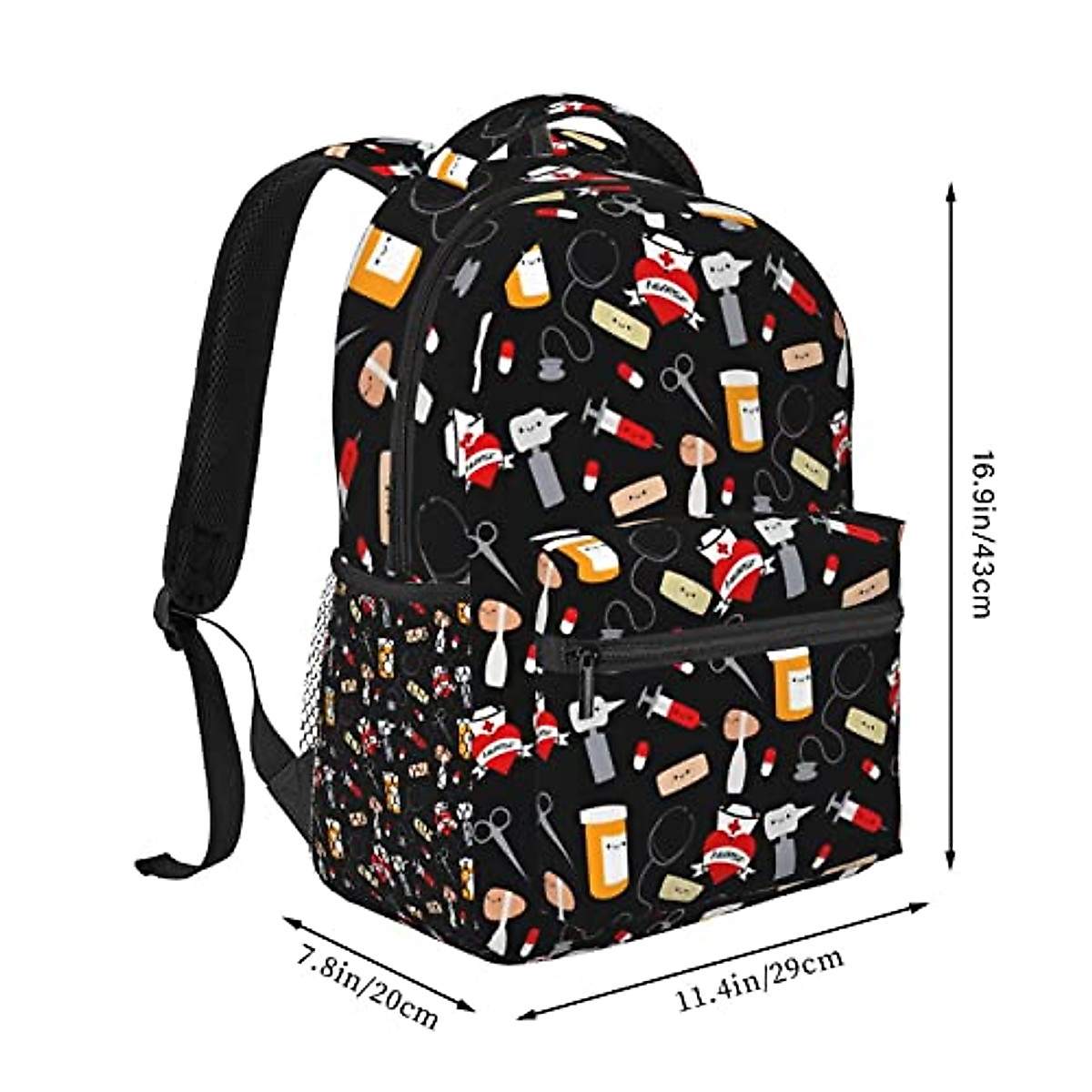 Junong Nurse Doctor Dentist Teacher Backpack Large Capacity Laptop Bags Waterproof Lightweight Nurse Accessories for Work Medical Home Health Travel Clinical Bag Nurses Gifts Stuff CNA