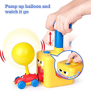 Vanmor Power Balloon Car Toy for Kids, Children Inertial Balloon Powered Car Science Intelligence Education Toy, DIY Inflatable STEM Balloon Pump Cars Racer Kit Gift for Boys Girls