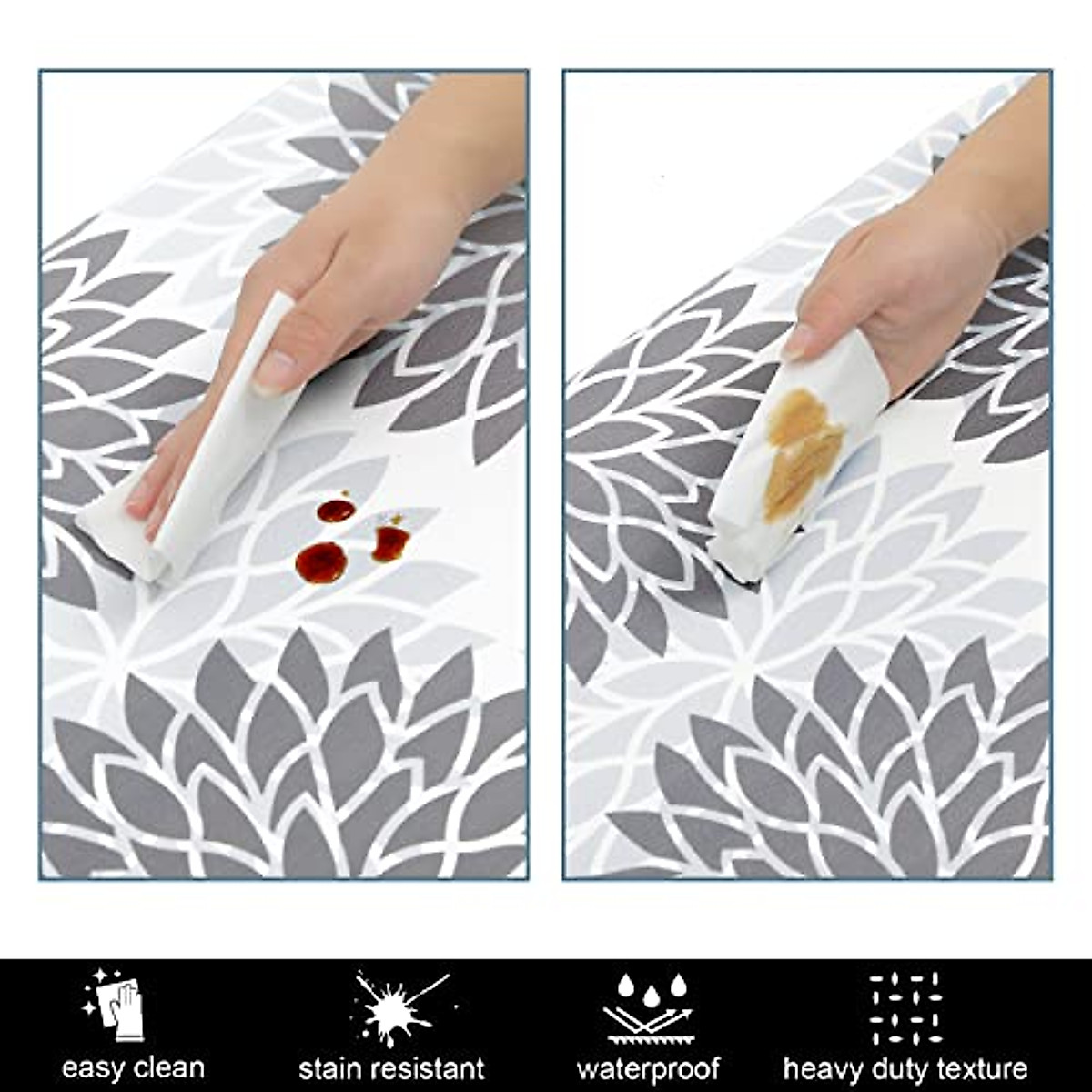 HEBE Anti Fatigue Kitchen Rug Sets 2 Piece Non Skid Kitchen Floor Mats 17"x48"+17"x28" Cushioned Comfort Standing Mat Waterproof Kitchen Runner Mats