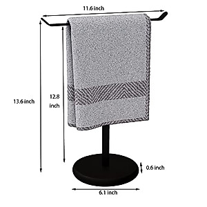 Bathroom Hand Towel Holder,Yelinkws T-Shape Hand Towel Rack, Hand Towel Stand with Wood Base,Freestanding Towel Racks for Bathroom,Kitchen