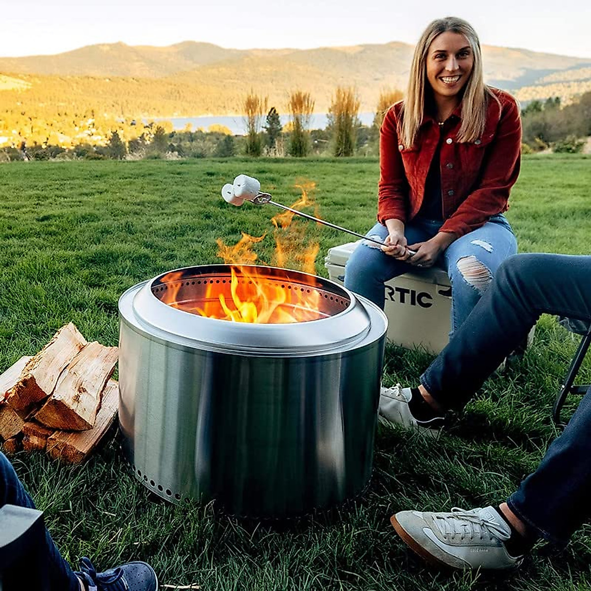 Solo Stove Yukon 2.0, 27 Inch Smokeless Fire Pit with Removable Ash Pan - Wood Burning Portable Stainless Steel Outdoor Fireplace, Stainless Steel, Ideal for 6 or More People, 38 lbs