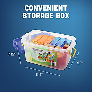 Constructive Playthings Translucent Color Building Blocks, Light Table Manipulatives, 3D Shapes for Teaching Color and Math, 50-Piece Playset, Toddler Toys for 12 Months & Up