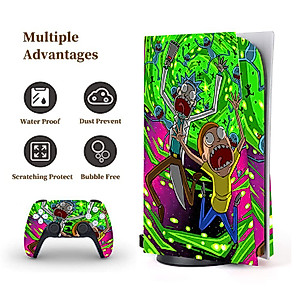 GaeErFut Anime P-S5/Play-station Protectors Skins Cover,P-S5/Play-Station Digital Edition Console Controller Skins Cover Protectors,Bubble-Free Stickers Protectors Accessories for P-S5