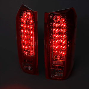 DNA MOTORING TL-F15094-LED-CH-RD LED Tail Light Assembly Driver & Passenger Side [Compatible with 90-96 Ford F150 / 90-97 F250 / 90-97 F350 / 90-96 Bronco]