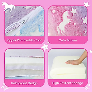 Kids Sofa Glow in The Dark Toddler Chairs Extra Wide 2 in 1 Fold Out Flip Open Baby Convertible Sofa to Lounger,2 Seats Soft Comfy Glowing Foldable Children Armchairs Kids Girls Boys Sofa Bed