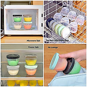 Youngever 18 Sets Baby Food Storage, 4 Ounce Baby Food Containers with Lids, 9 Urban Colors, with Lids Labels