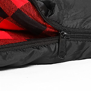 AGEMORE 0 Degree Double Sleeping Bag for Adults,Cotton Flannel Lined 2 Person Cold Weather Queen Size Sleeping Bag, Double Wide Warm Sleeping Bag for Family Winter Camping Or RV Traveling