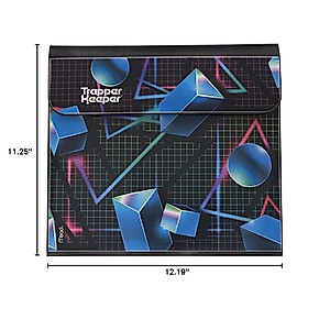 Trapper Keeper Binder, Retro Design, 1 Inch Binder Includes 2 Folders and Extra Pocket, Metal Rings and Spring Clip, Secure Storage, Shapes, Mead School Supplies (260038CQ1-ECM)