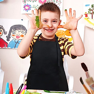 SINLAND Kids Apron with Pocket 2 Pack Adjustable Children Chef Apron for Cooking Baking Painting (M: 6-12 Years)…