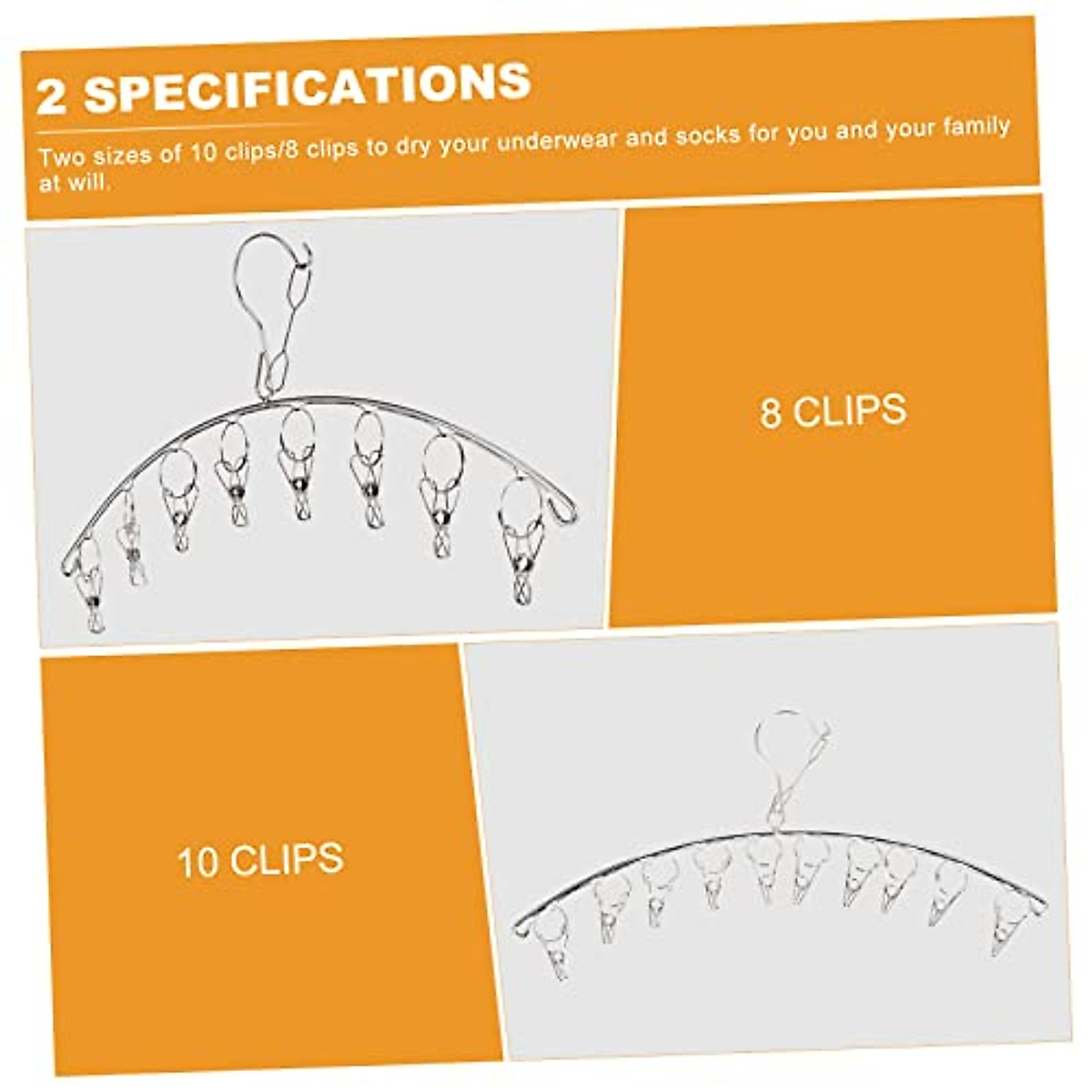 Cabilock 6 Pcs Multi Clip Drying Rack Collapsible Clothes Drying Rack Lingerie Hangers Dryer Portable Drying Hanger Socks Hook Socks Drying Hanger Underwear Drying Racks Windproof Clips Bra