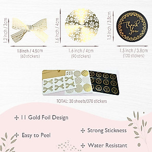 Pobees 30 Sheets 1.5"-1.8" Large Gold Foil Envelope Seal Stickers for Wedding Invitations,Greeting Cards,Party,Graduation,Gift Packaging,Self-Adhesive