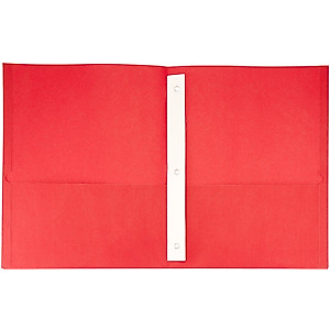 Amazon Basics Twin Pocket File Folders with Fasteners, 25-Pack (Assorted)