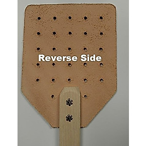 Heavy Duty Leather Fly Swatters Indoor/Outdoor – Pest Control Heavy Duty Fly swatters Made in USA by Amish Leather Craftsman Kills Bugs and Insects… (Natural)