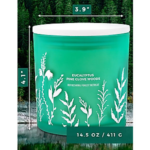 Eucalyptus Pine Clove Balsam Candle 3 Wick - Christmas Tree Scented Candle - Natural Soy Candle for Home Scented 14.5 Oz - Winter Holiday Candle Gift, Aromatherapy Stress Relief Candle for Women & Men