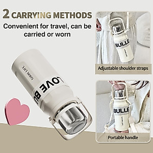 GOOM The Grip 32 oz Water Bottles for Hot and Cold Drinks,18/10 Stainless Steel Insulated Water Bottle with Lid, Carrying Strap,Strainer,7-Layer Insulation,Wide Mouth - White